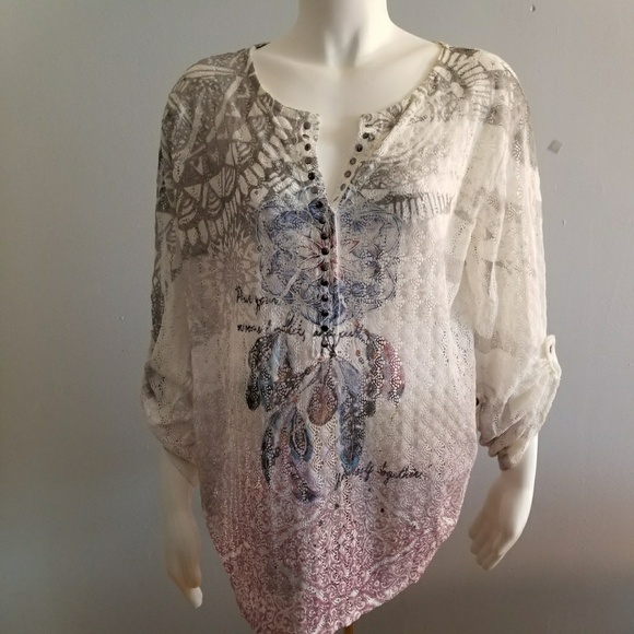 M Made In Italy | Tops | Made In Italy Knit Long Sleeve Crochet Top ...